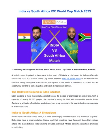 India vs South Africa - FlybackIndia Flip PDF | AnyFlip