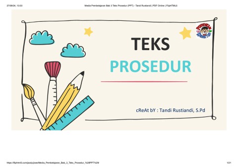 Media Pembelajaran Bab 3 Teks Prosedur (PPT) - Tandi Rustiandi _ PDF ...