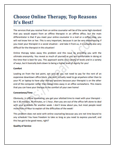 Choose Online Therapy, Top Reasons It's Best!