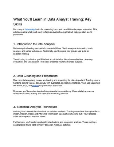 Data Analytics Course
