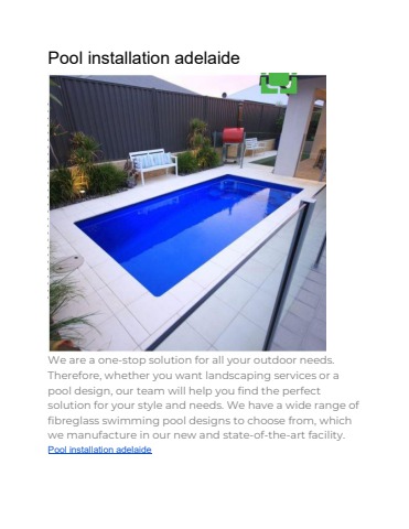 Pool installation adelaide - Outside Developments Flip PDF | AnyFlip