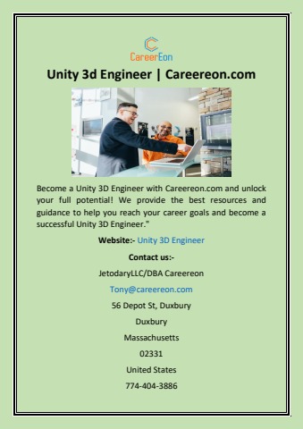 Unity 3d Engineer Careereon - careereon Flip PDF | AnyFlip