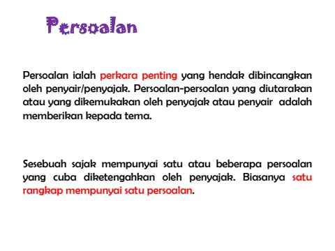 TEMA DAN PERSOALAN