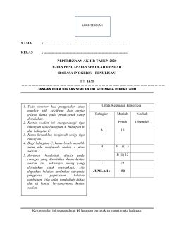 UPSR ENGLISH EXAM PAPER 2 2020 - Cindy Peh Flip PDF | AnyFlip
