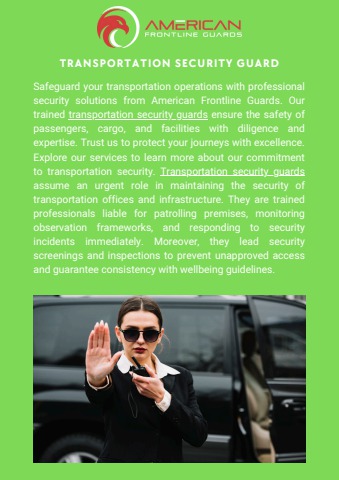 Transportation Security Guard Services