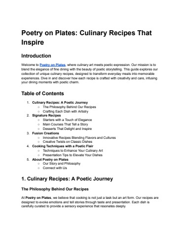 Poetry on Plates: Culinary Recipes That Inspire - Poetry on plates Flip ...