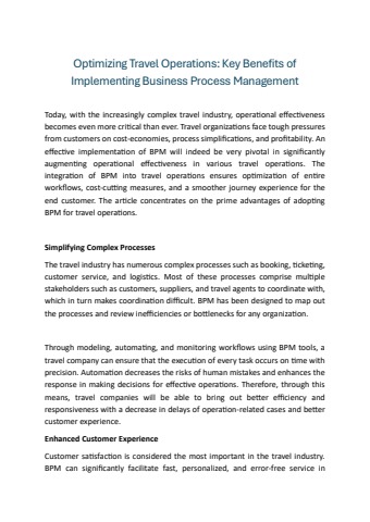 Optimizing Travel Operations Key Benefits of Implementing Business ...