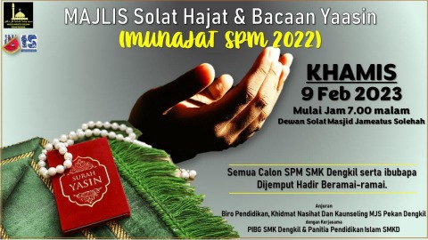 MAJLIS BACAAN YASSIN & SOLAT HAJAT SPM 2022