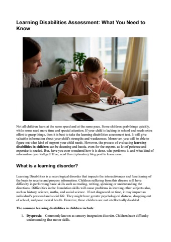 Learning Disabilities Assessment: What You Need to Know - Reflect ...