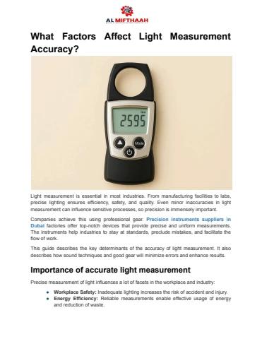 What Factors Affect Light Measurement Accuracy