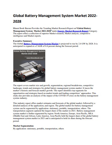 Global Battery Management System Market 2022-2028 - vidhyanigam98 Flip ...