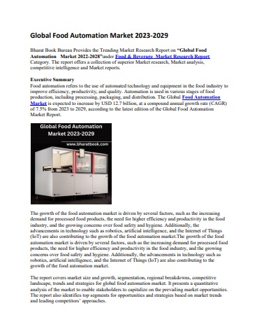 Global Food Automation Market 2023-2029 - vidhyanigam98 Flip PDF | AnyFlip