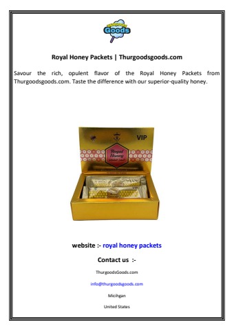 Royal Honey Packets Thurgoodsgoods.com