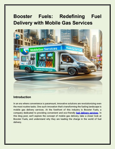 Booster Fuels: Redefining Fuel Delivery with Mobile Gas Services ...