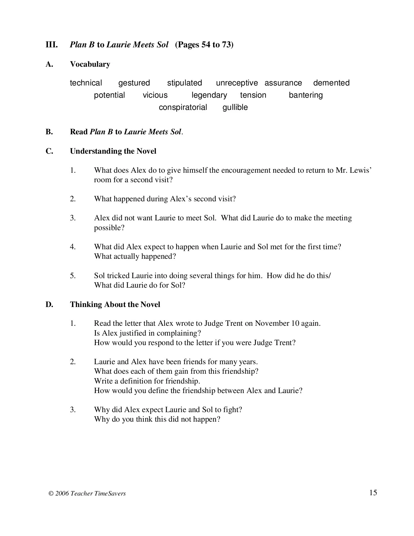 Notes From the Midnight Driver - Teacher Timesavers