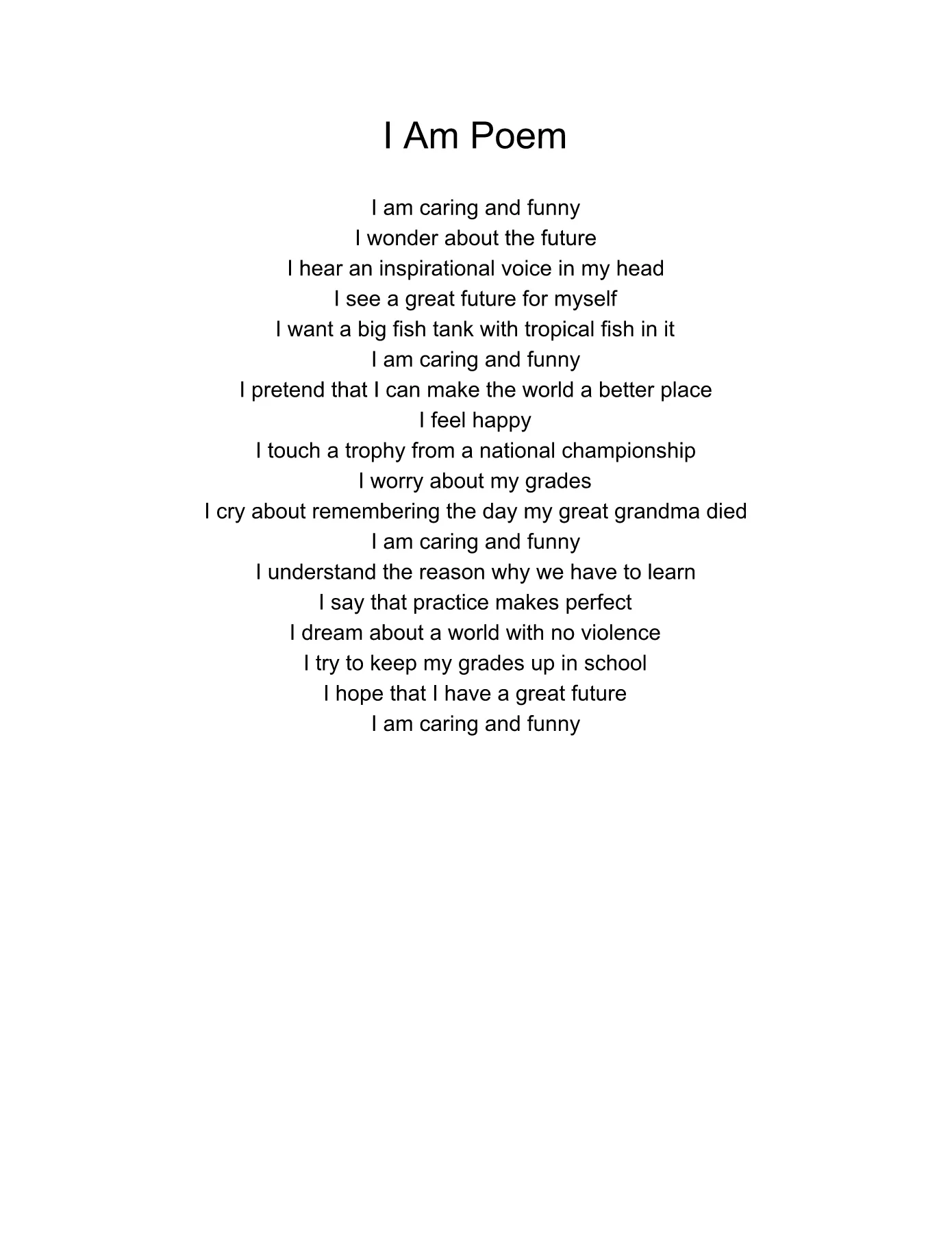 Practice Poem- I Am Poem