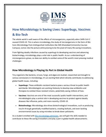 How Microbiology is Saving Lives: Superbugs, Vaccines & Bio-Tech