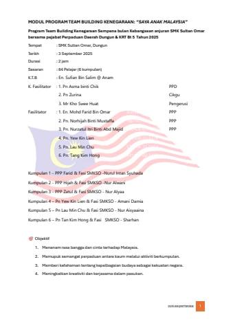MODUL PROGRAM TEAM BUILDING KENEGARAAN