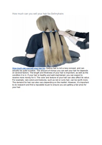 How much can you sell your hair for-Sellmyhairs - sellmyhairs76 Flip ...