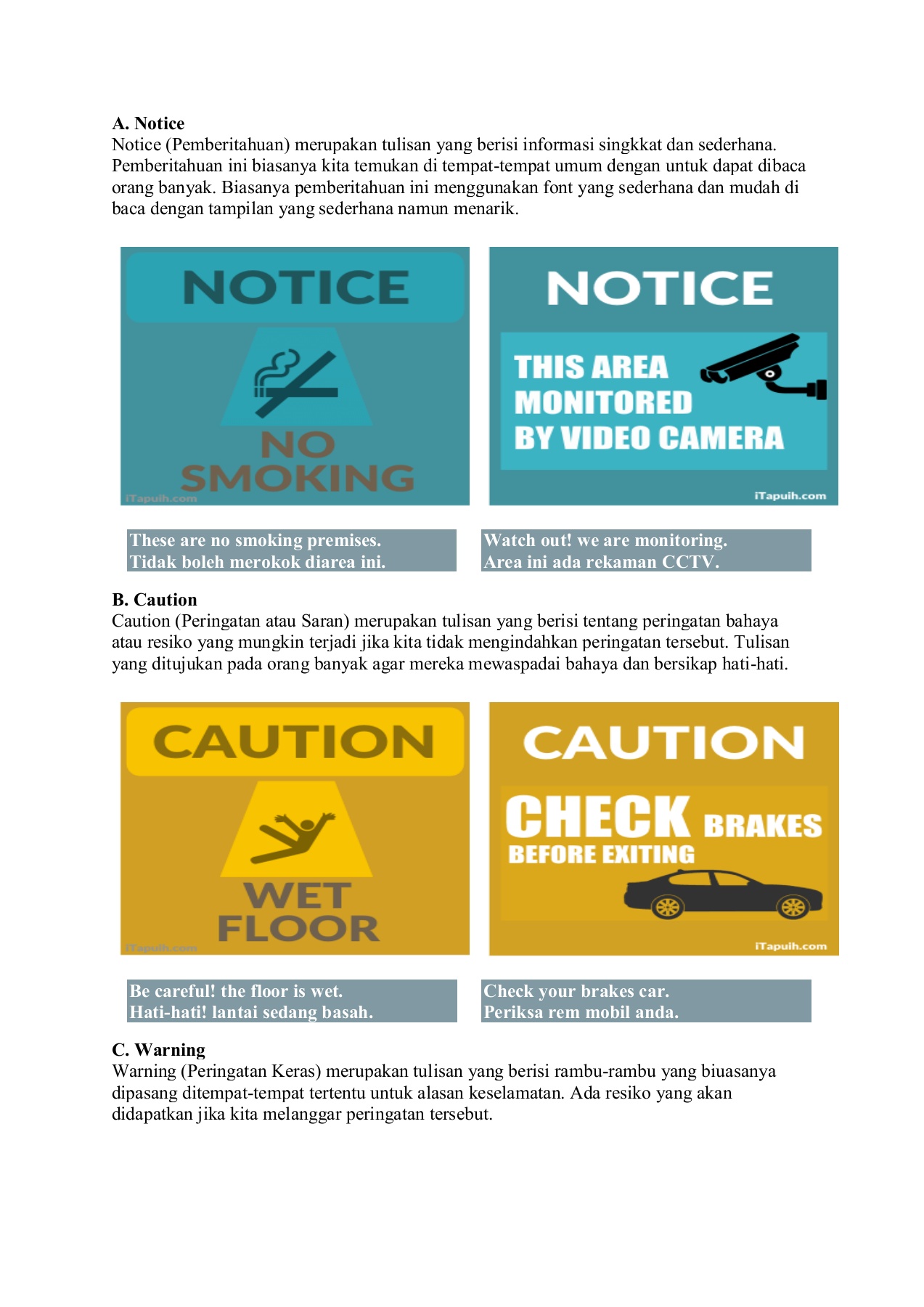 Contoh Notice Di Tempat Umum