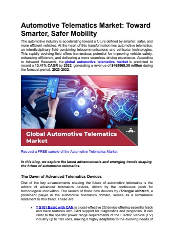 Automotive Telematics Market: Toward Smarter, Safer Mobility - Priya Flip PDF | AnyFlip