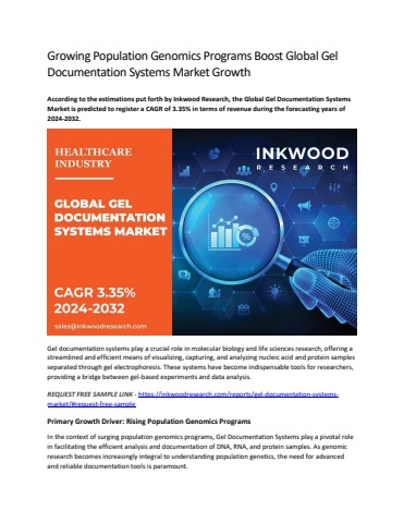 Growing Population Genomics Programs Boost Global Gel Documentation Systems Market Growth