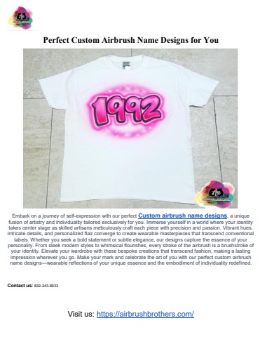 Perfect Custom Airbrush Name Designs for You - Airbrush Brothers Flip ...