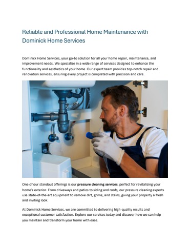 Dominick Home Services - Dominick Home Services Flip PDF | AnyFlip
