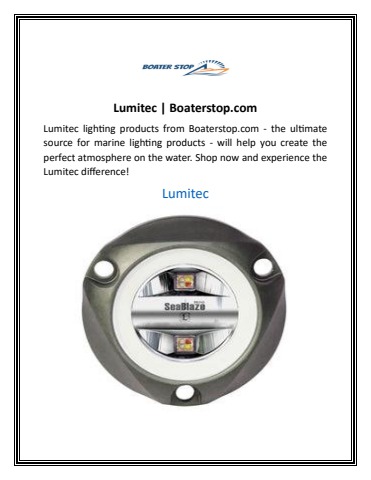 Lumitec Boaterstop - Boater Stop, LLC Flip PDF | AnyFlip