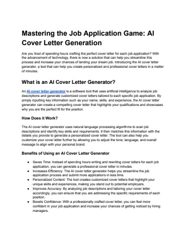 Mastering the Job Application Game_ AI Cover Letter Generation