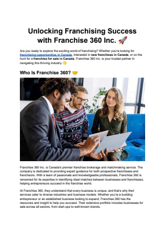 Franchise 360 Inc