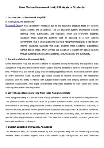 How Online Homework Help UK Assists Students