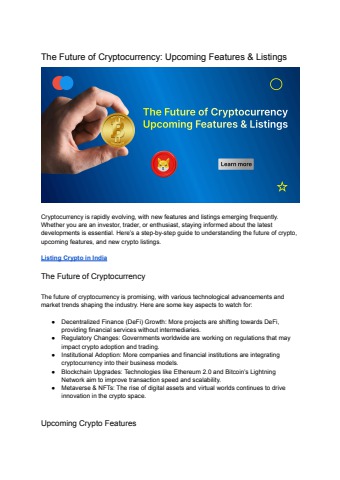 The Future of Cryptocurrency_ Upcoming Features & Listings