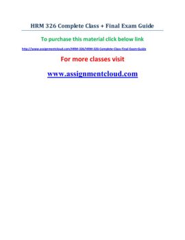 UOP HRM 326 Complete Class + Final Exam Guide - sharondravidkelly Flip ...