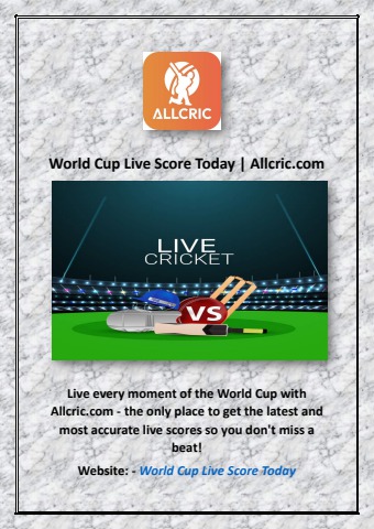 World Cup Live Score Today | Allcric.com - Allcric Flip PDF | AnyFlip