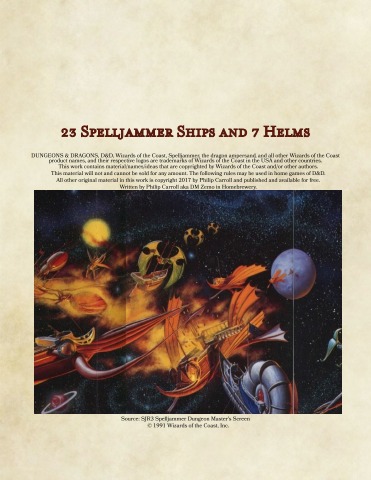 (ENG) D&D 5a Ed. - Spelljammer - 23 Spelljammer Ships and 7 Helms ...