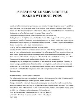15 BEST SINGLE SERVE COFFEE MAKER WITHOUT PODS - sahedk779 Flip PDF | AnyFlip