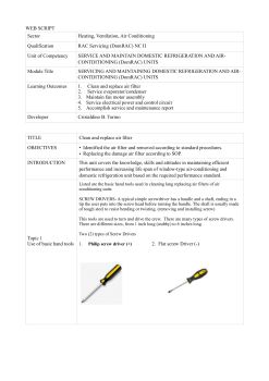 Servicing and maintaining domestic refrigeration and air-conditioning ...
