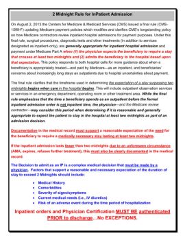 2 Midnight Rule for InPatient Admission - Hospitals in New ... - Guset ...