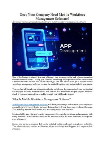 Does Your Company Need Mobile Workforce Management Software ...