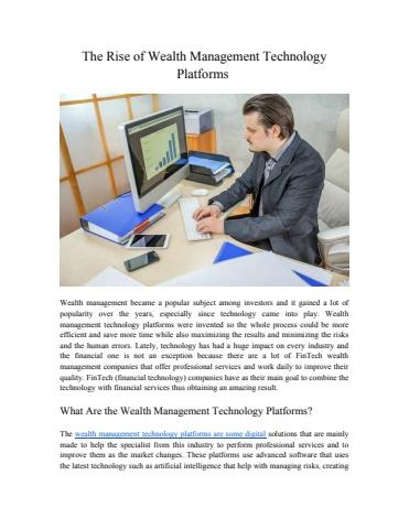 The Rise of Wealth Management Technology Platforms