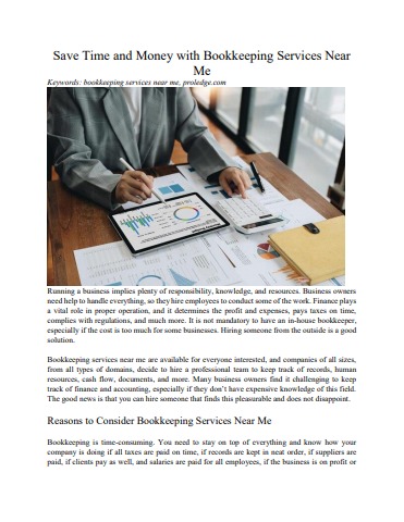 Save Time and Money with Bookkeeping Services Near Me