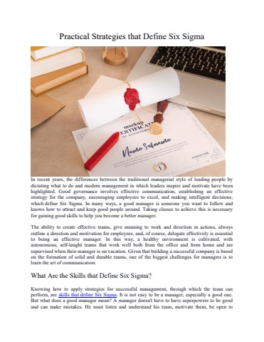 Practical Strategies that Define Six Sigma - Billie Warner Flip PDF ...