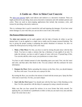 A Guide on - How to Skim Coat Concrete - Tech Talk Flip PDF | AnyFlip