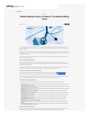 Medical Billing Process: 10 Steps in the Medical Billing Cycle