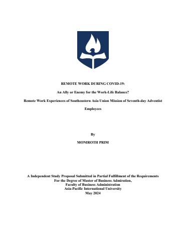 REMOTE WORK DURING COVID-19: An Ally or Enemy for the Work-Life Balance ...