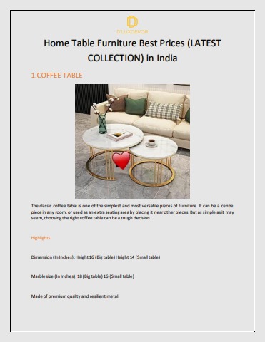 Home Table Furniture Best Prices (LATEST COLLECTION) in India ...