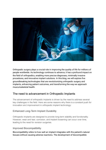 5 Technologies That Are Revolutionizing Orthopedic Surgery and Implants ...