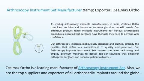 Arthroscopy Instrument Set Manufacturer & Exporter Zealmax Ortho - Zealmax Ortho Flip PDF | AnyFlip