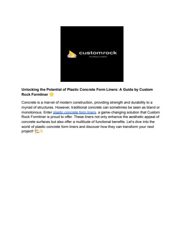 Custom Rock Formliner